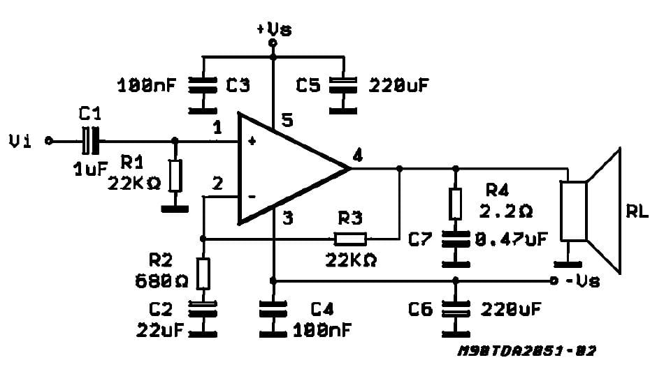 TDA2051 monofoniczny wzmacniacz mocy 40W; klasa AB; TO220-5 ...